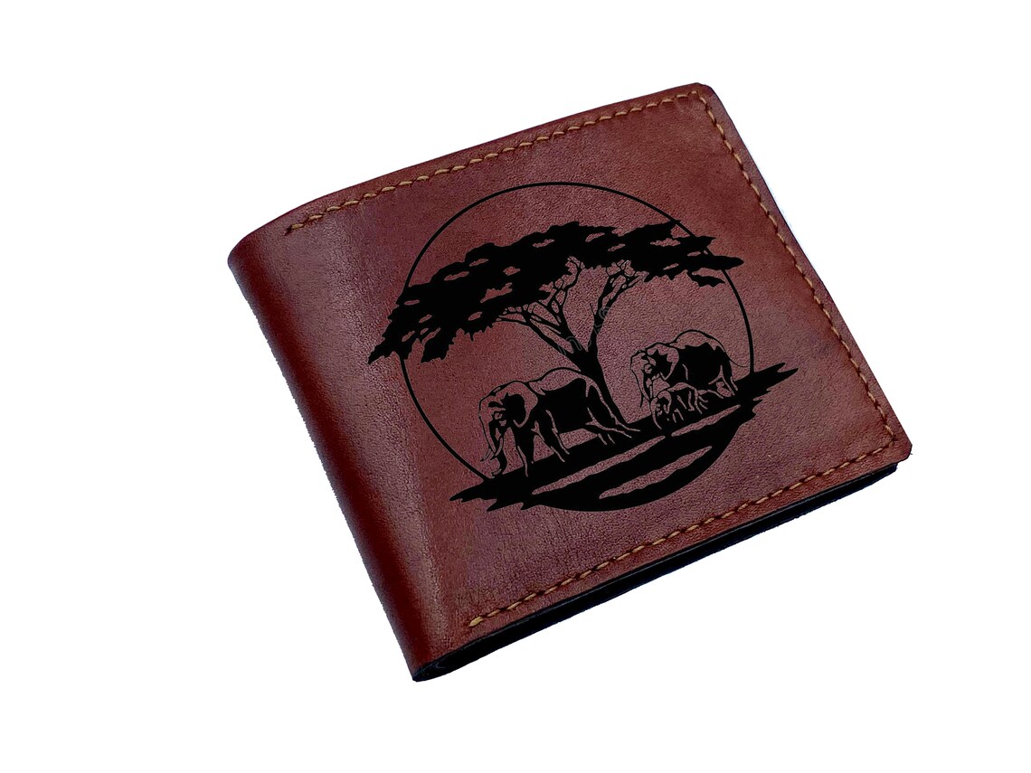 Personalized Leather Men's Wallet Animal Wallet Africa - Etsy