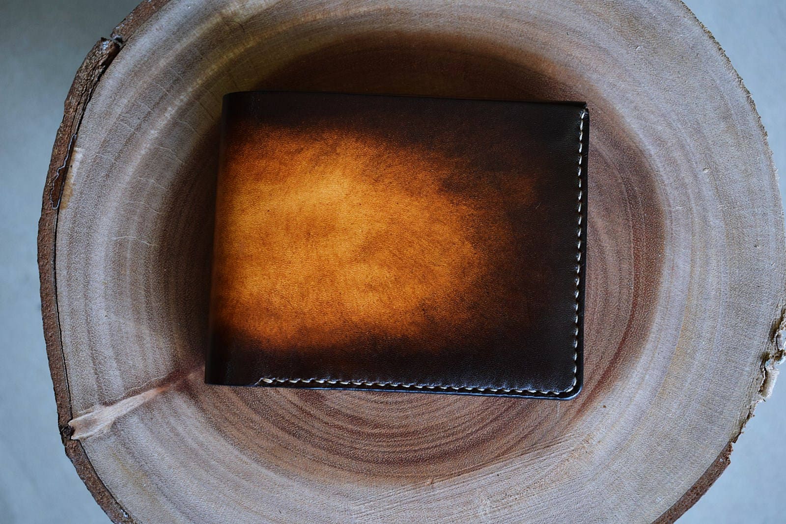 Personalized Genuine Leather handmade men wallet christmas | Etsy