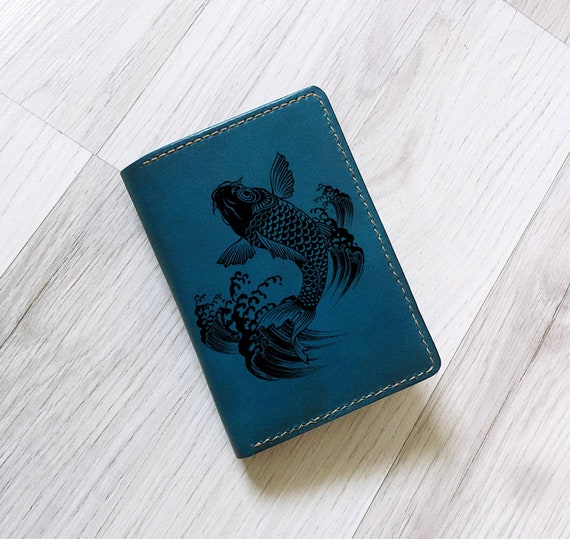 Koi Fish Pattern Wallet Personalized Fish Wallet for Men - Etsy
