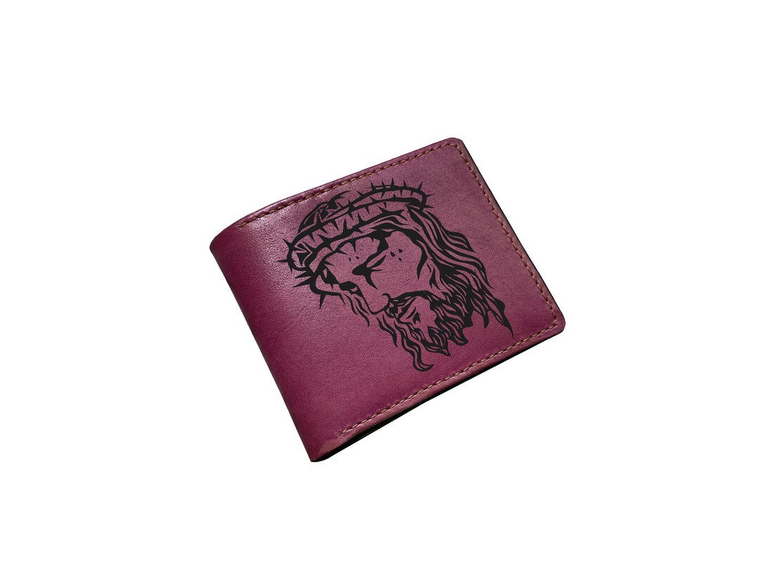 Engraved Jesus Christ Leather Wallet, Christian Gift for Men - Etsy