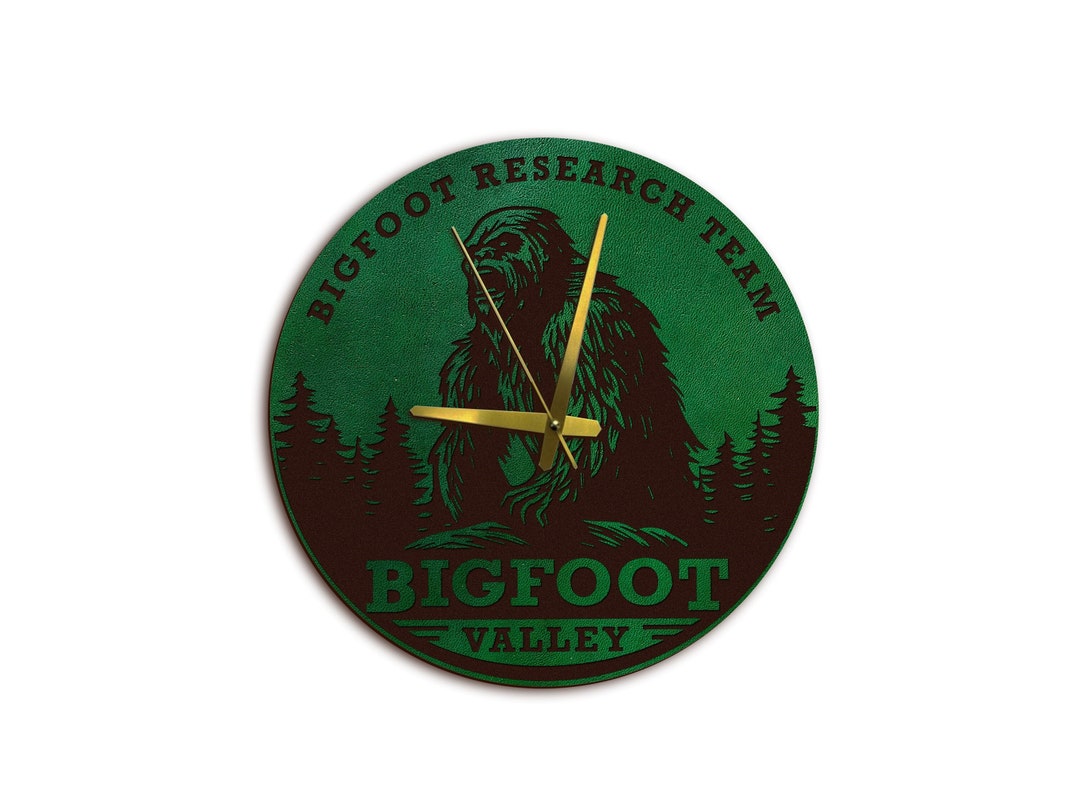 Bigfoot Leather Wall Clock: Personalized Sasquatch Decor - Etsy