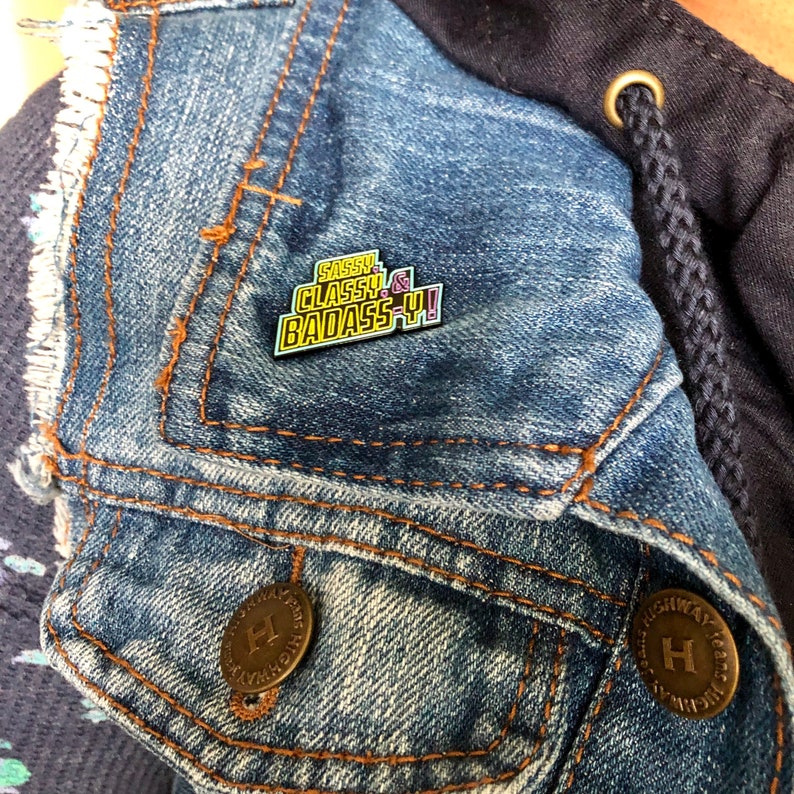Sassy Classy & Badassy Pin Retro Enamel Pin Cute Lapel - Etsy