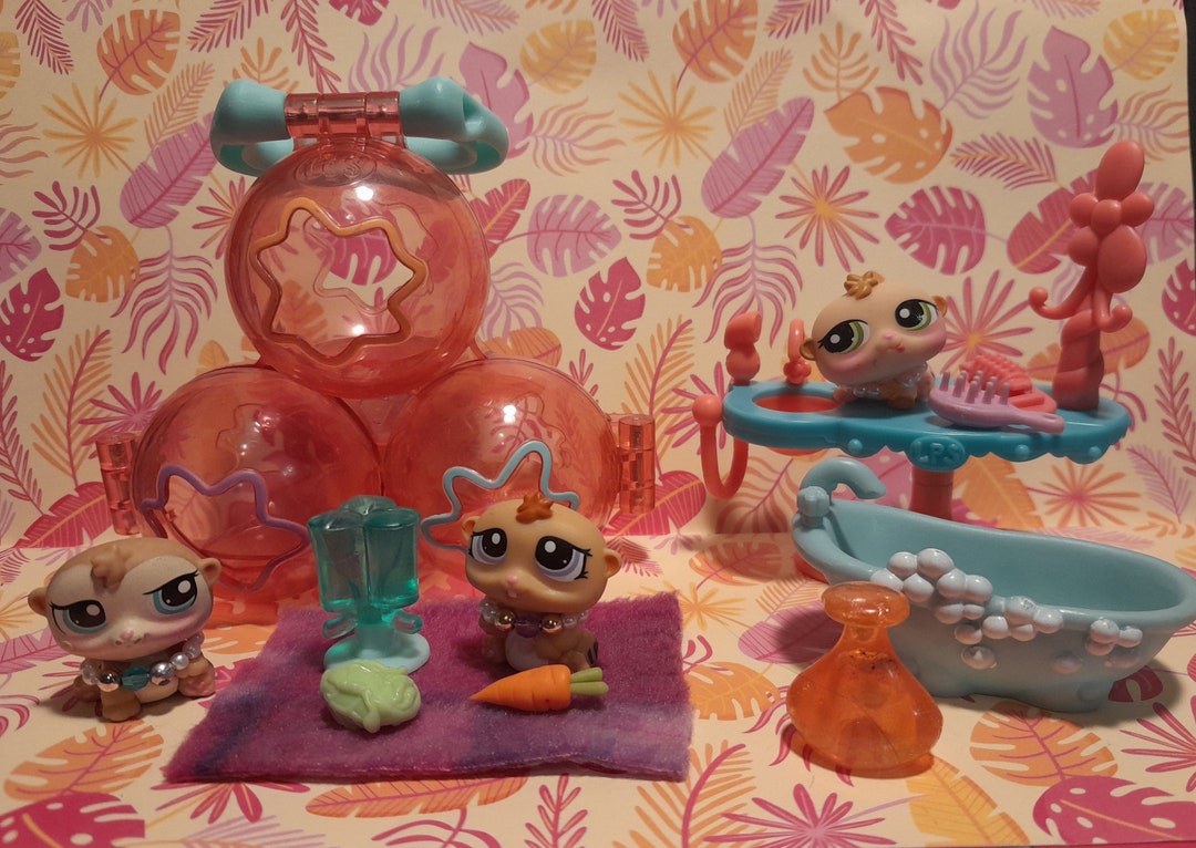 Authentic Complete LPS Littlest Pet Shop Hamster Petriplets W/ Original ...
