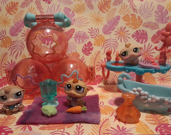 Authentic Complete LPS Littlest Pet Shop Hamster Petriplets W/ Original ...