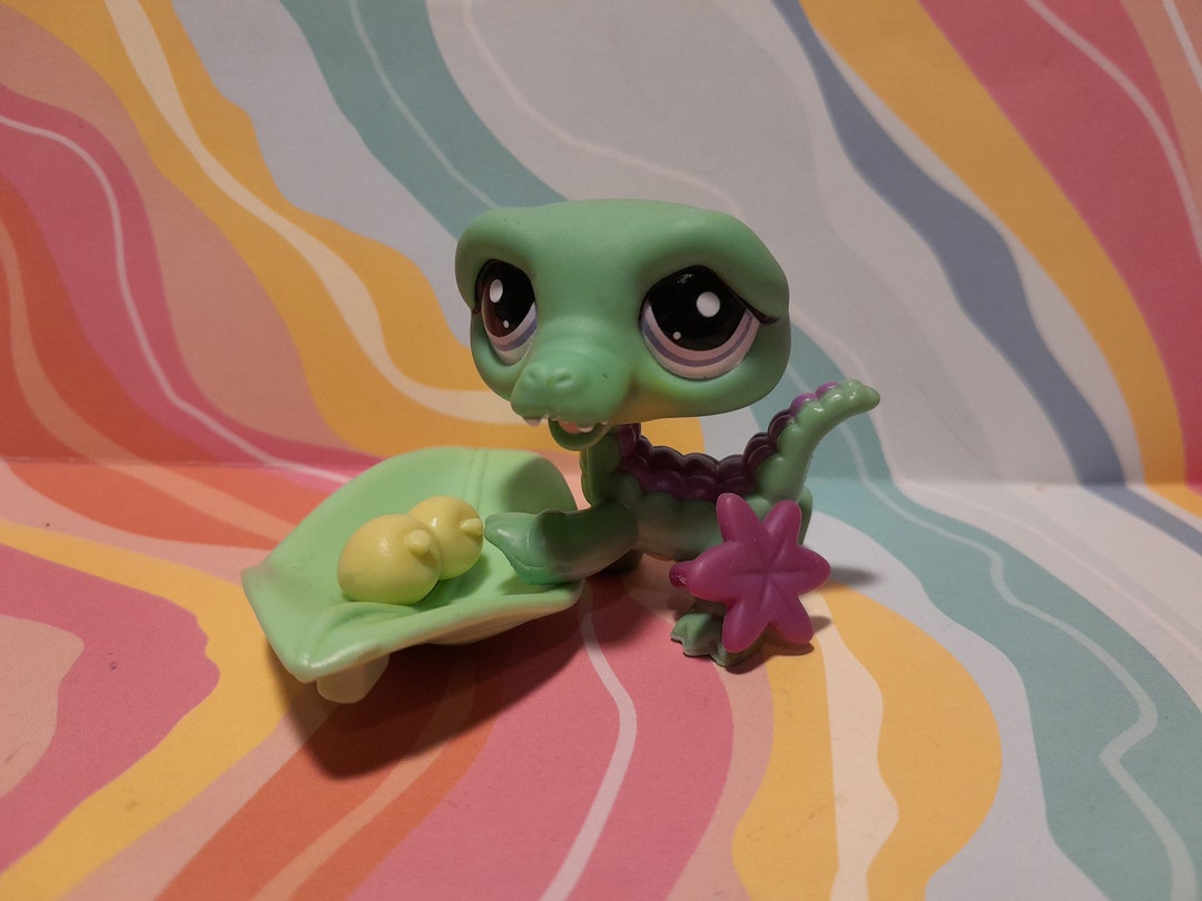 Authentic Vintage LPS Green Purple Alligator 2573 & Accessories - Etsy