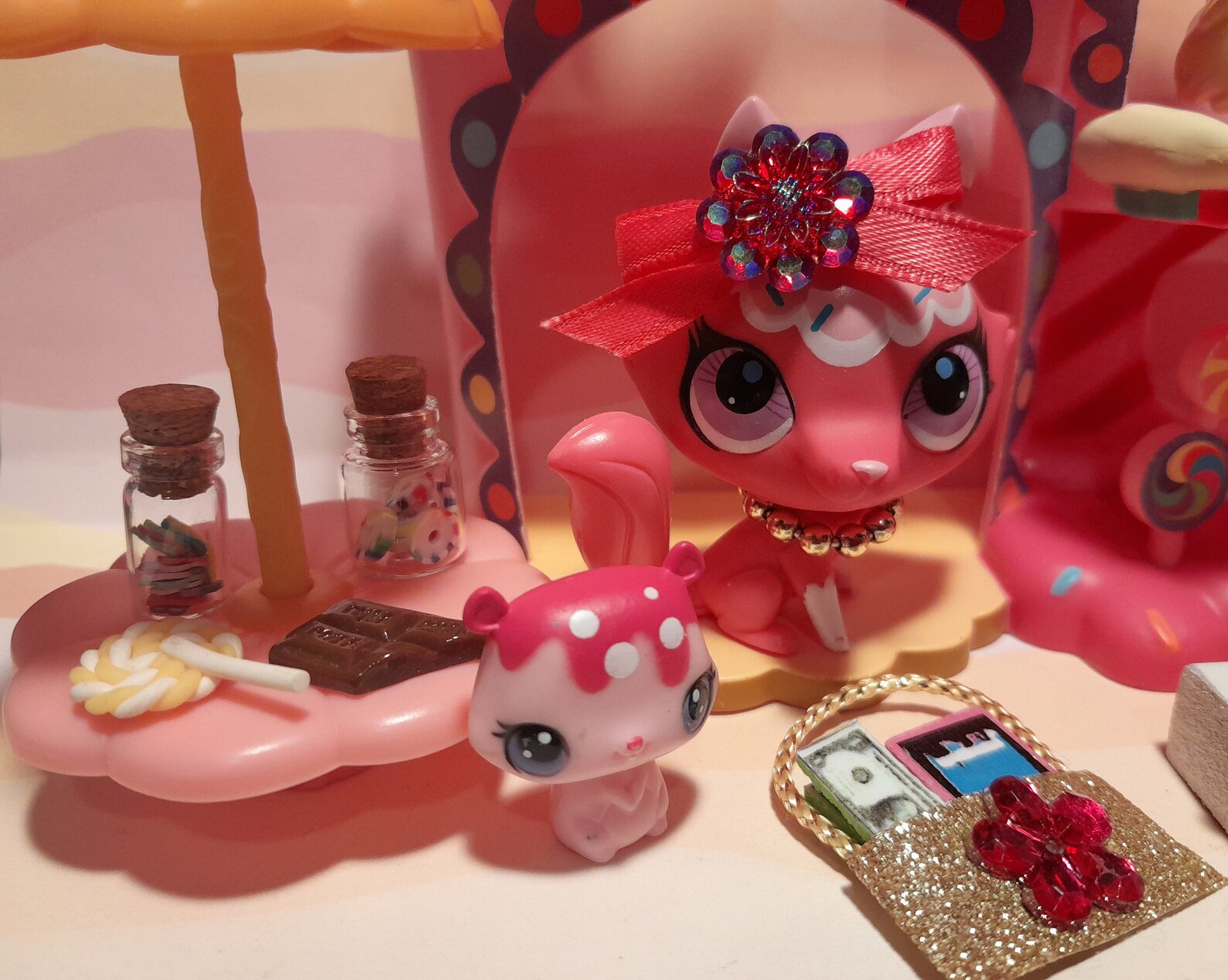 LPS Sweet Sprinkles Candy Shop Cat 3822 Cat 3077 Mini Sweetie Pets and ...