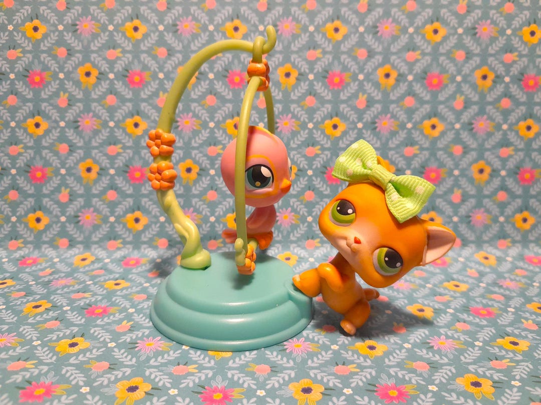 Authentic LPS Complete Portable Pets Playset Shorthair Cat #11 Pink ...