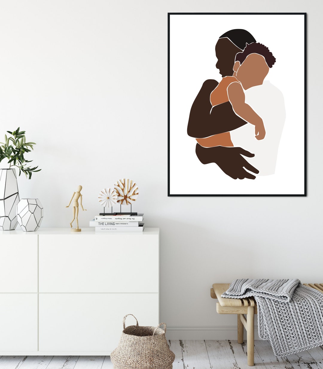 Personalized Abstract Father & Child Print Personalized Gift Custom ...