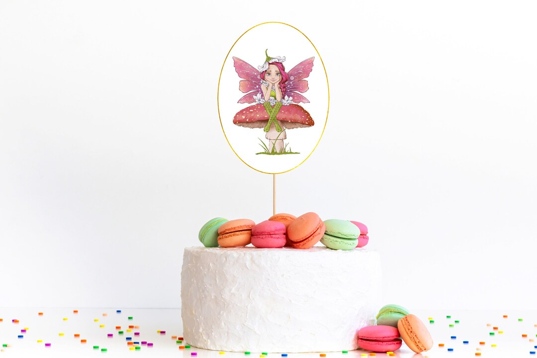 Fairy Cake Topper Fairy Birthday Party Cake Toppers Girls Garden Party ...