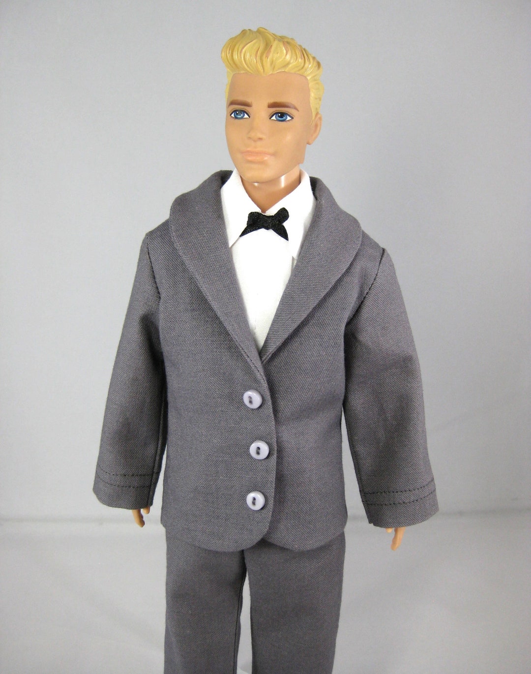 Ken Doll Dark Gray Suit and White Shirt - Etsy