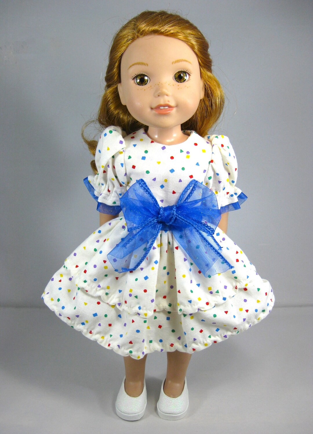 Wellie Wisher Party Dress With Blue Bow Etsy