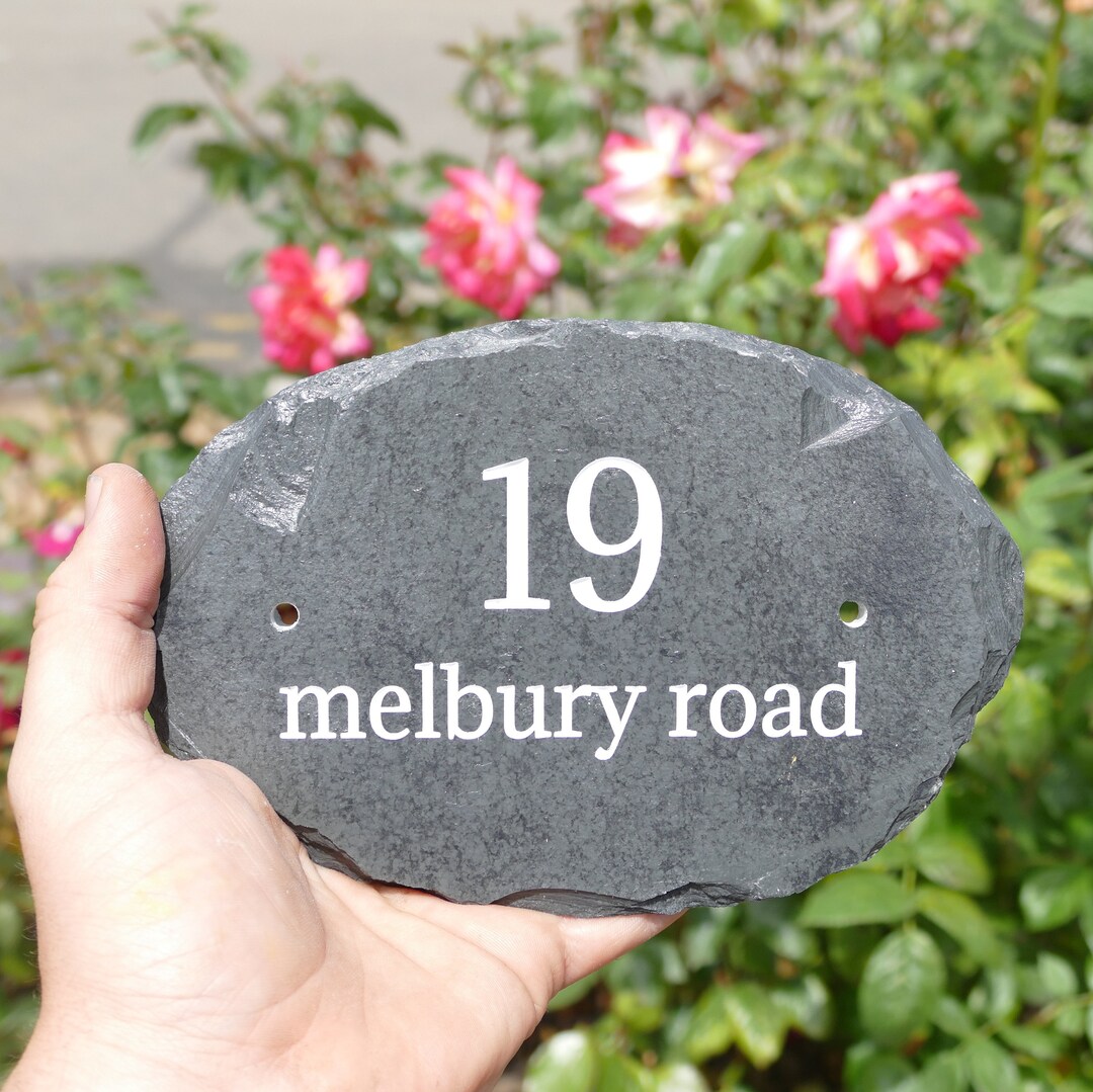 Oval Slate House Sign - 3 Sizes Available - Etsy