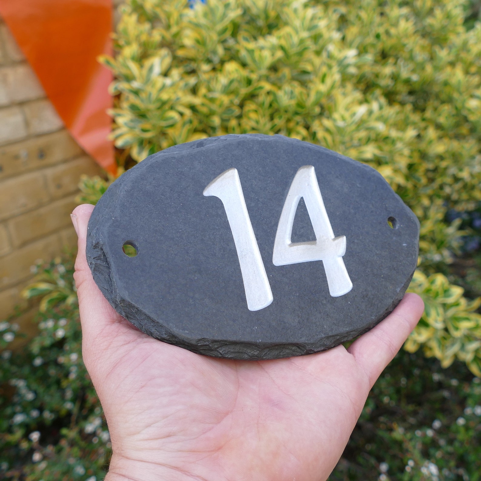 Oval Slate House Number 18cm X 11.5cm | Grey Slate Door Numbers - Etsy