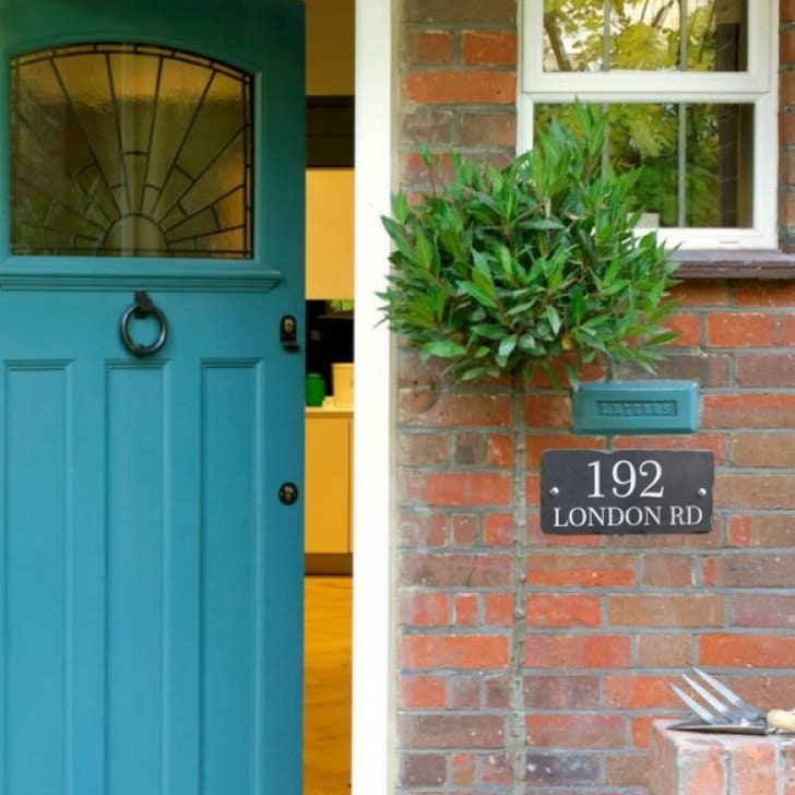 Rustic Slate House Sign 25cm X 12cm | House Nameplates | Address Signs ...