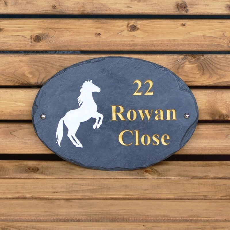 Hand Cut Oval Slate House Sign 35cm X 24cm - Etsy