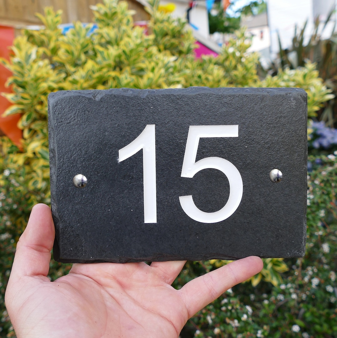 Rustic Slate House Number 18cm X 12cm | Grey Slate Door Numbers - Etsy