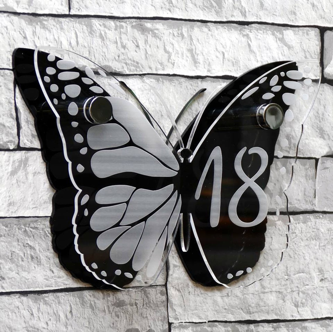 Butterfly House Sign | Perspex House Sign | Personalised | 10" X 7 ...