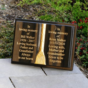 Granite Memorial Book 23.5ct Gold | Book Memorial | Book Shaped Memorial | Crematorium Memorials ...