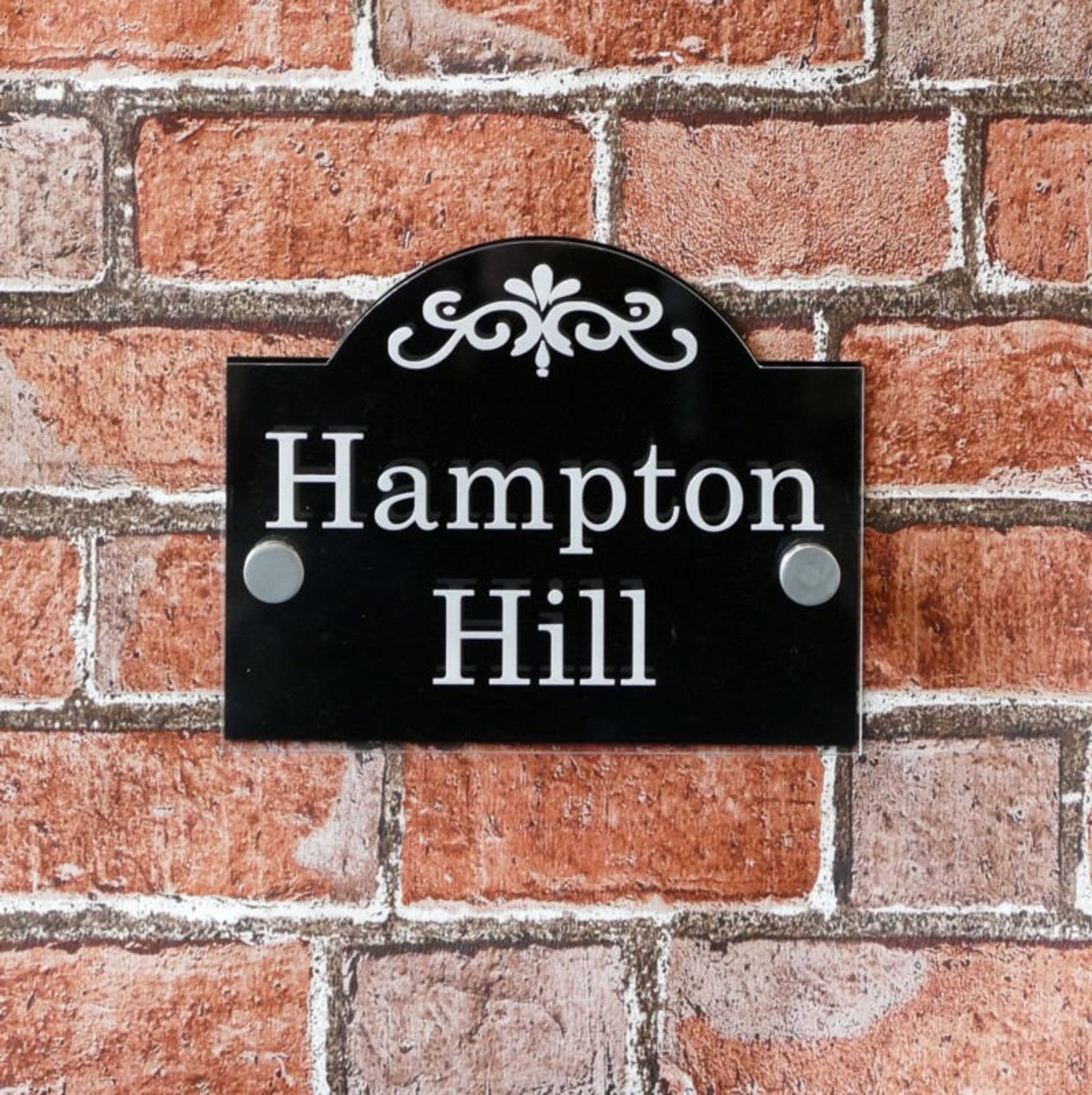200mm X 160mm 3D Glass Effect House Sign Engraved With Any House Name ...