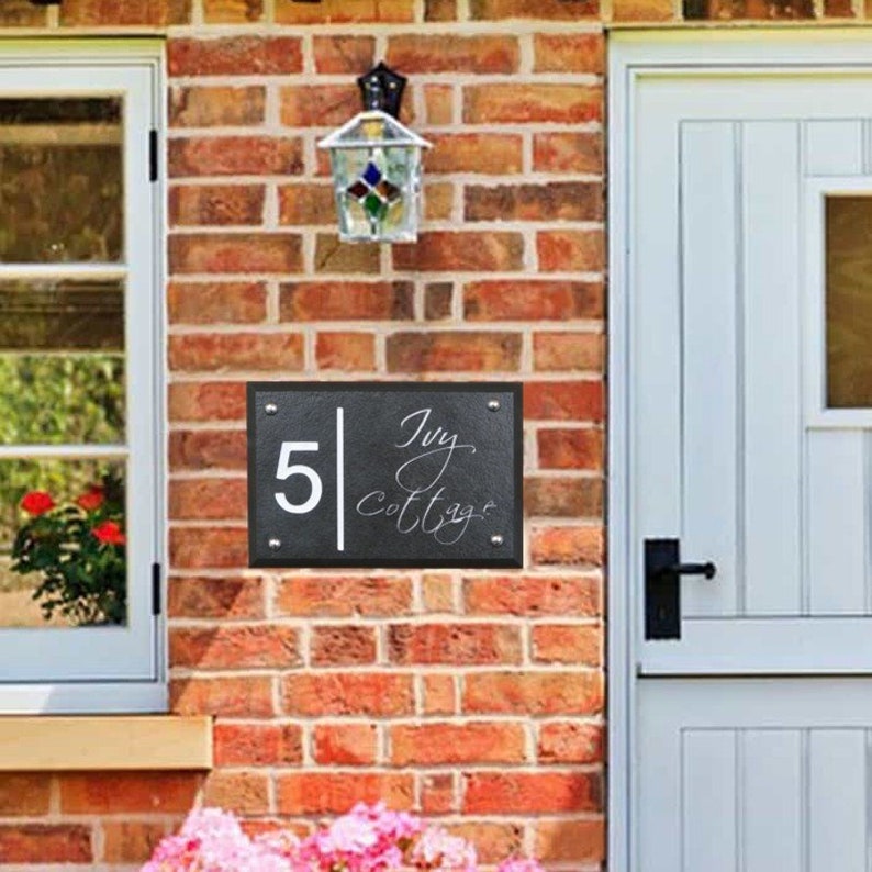 Customized Slate House Sign Deep Engraved Any House Name | Etsy