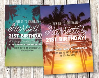 Sunset invitation | Etsy