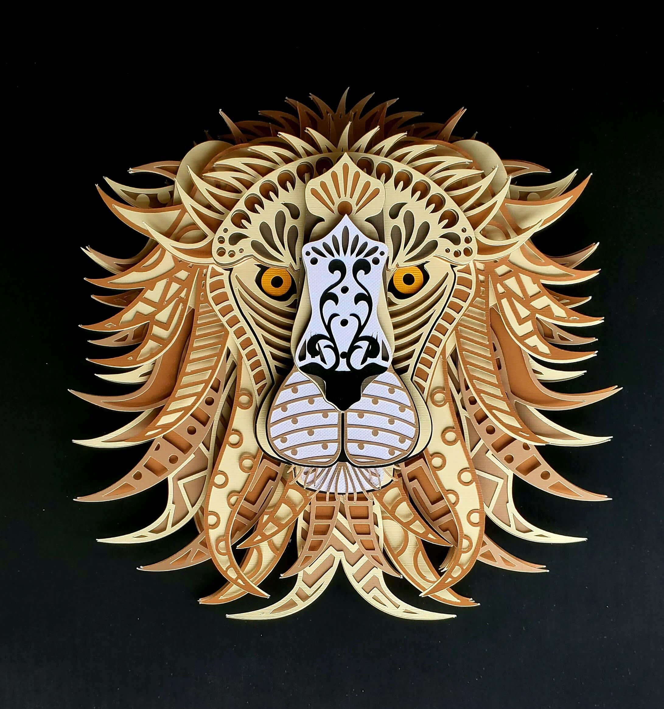 Mandala Layered Lion SVG File by Cindy Duke | Etsy