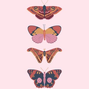 Butterfly, Art Print, Wall Art, Trendy Groovy Art, Retro Wall Art ...