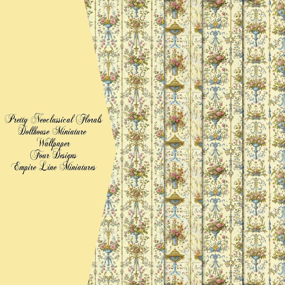 Dollhouse Wallpaper: Louis XVI Versailles Style Floral Patterns (PDF ...