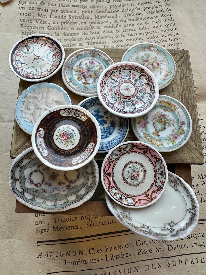 Dollhouse Miniature Plates and Platters Singles One Offs Various Sizes ...