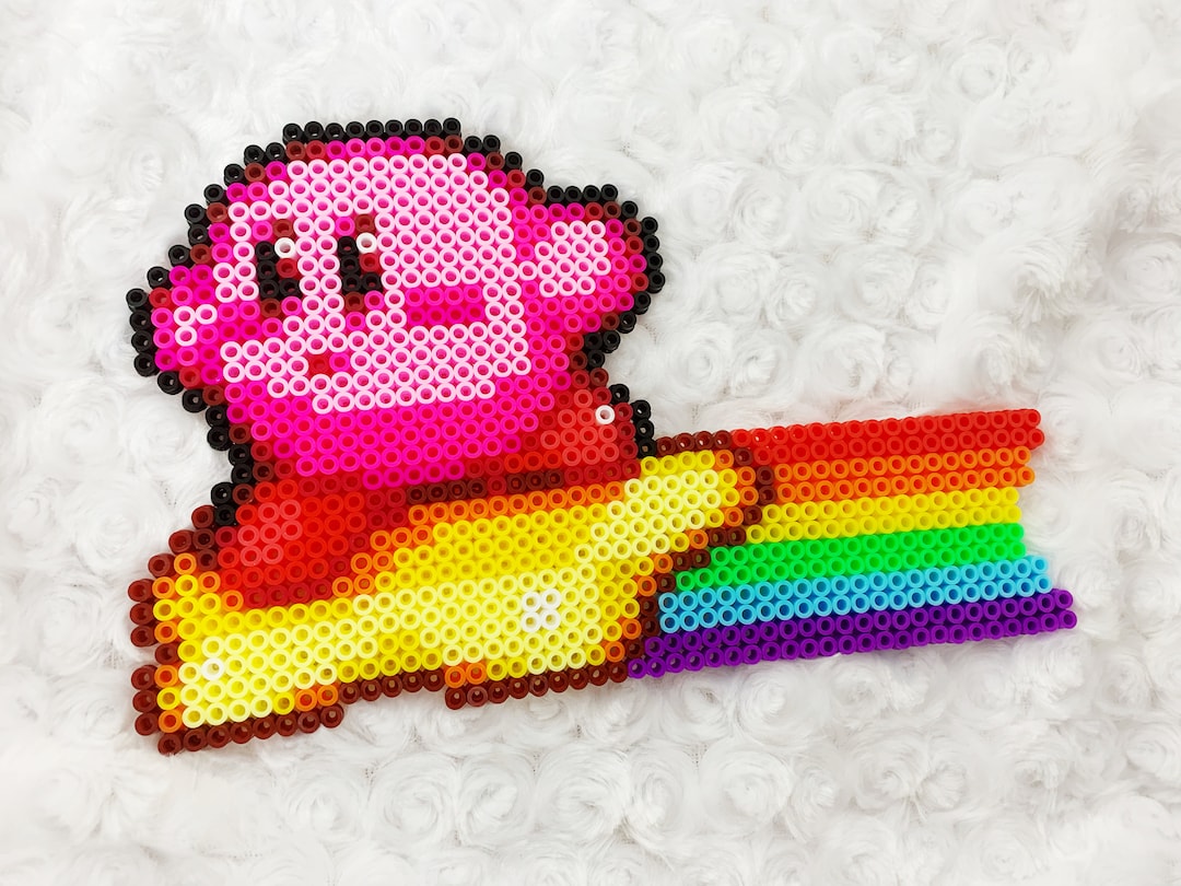 Rainbow Kirby Perler Bead Wall Hanging Sprite - Etsy Canada