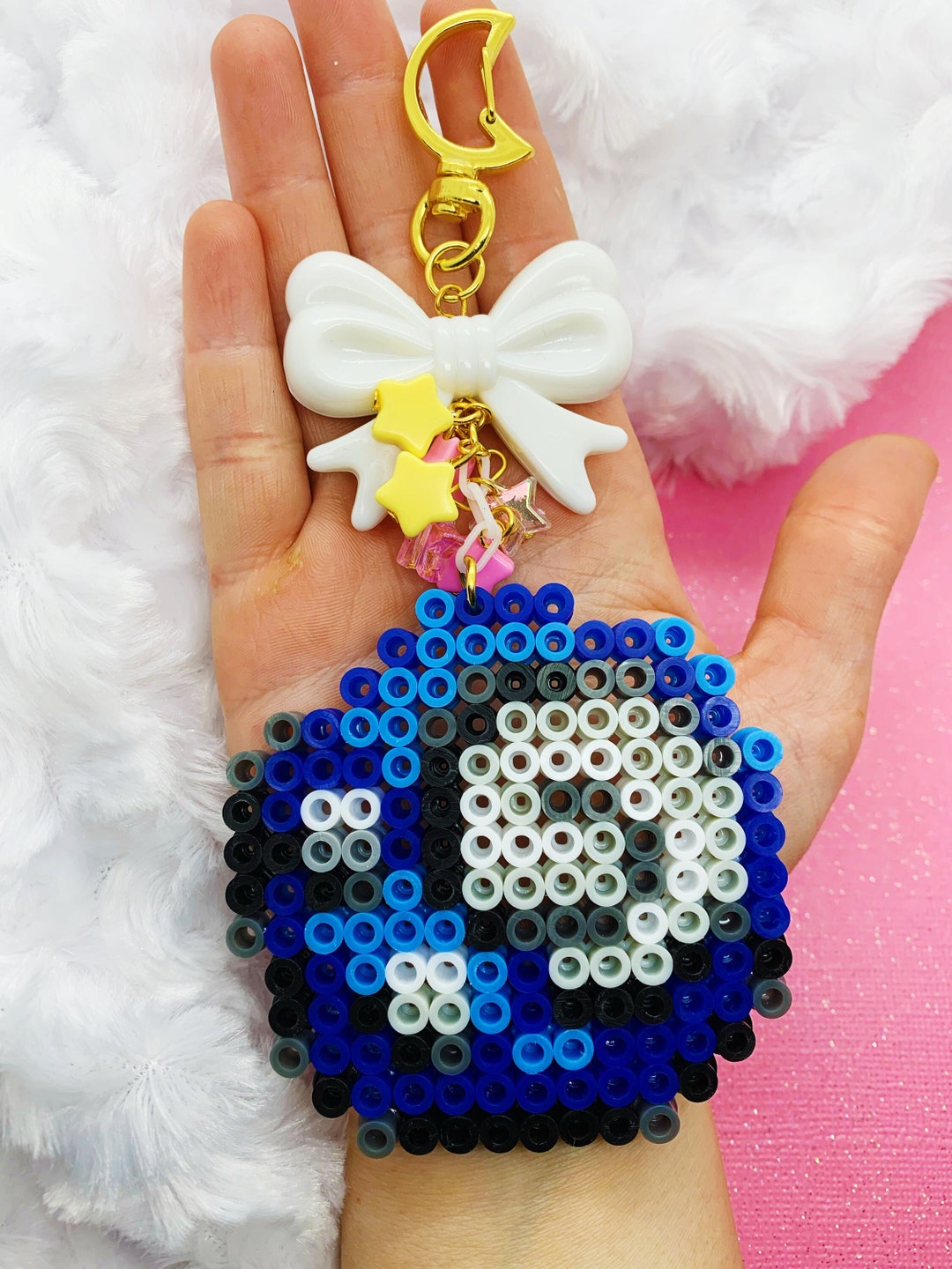Animal Crossing Fossil Perler Bead Keychain - Etsy