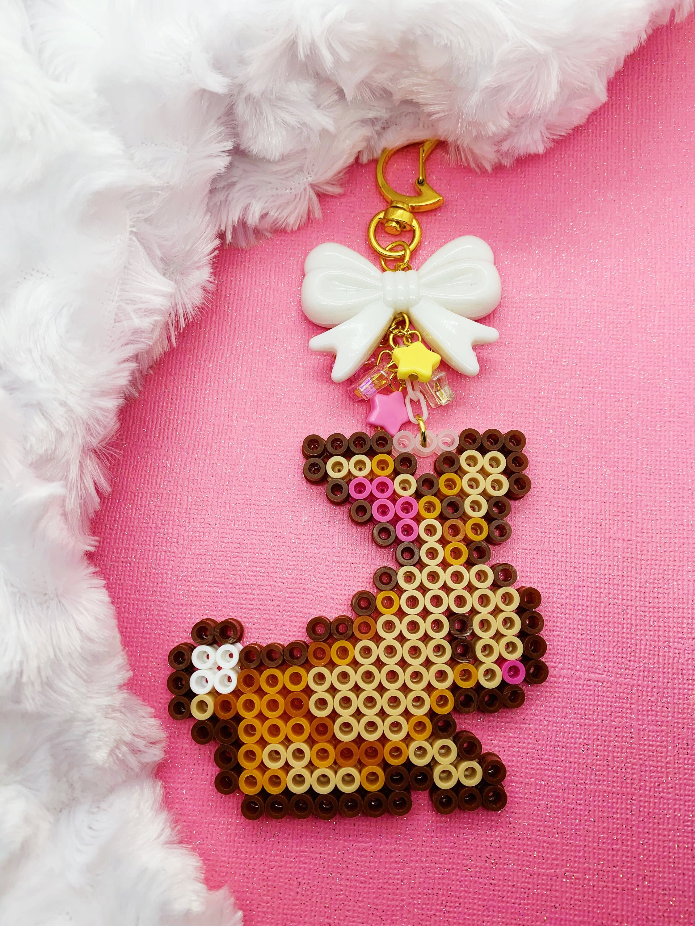 Stardew Valley Rabbit/bunny Perler Bead Keychain - Etsy