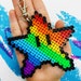 Rainbow Super Mario Star Perler Bead Keychain - Etsy