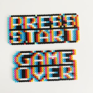 Press Start Video Game Perler Bead Wall Hanging Sprite - Etsy