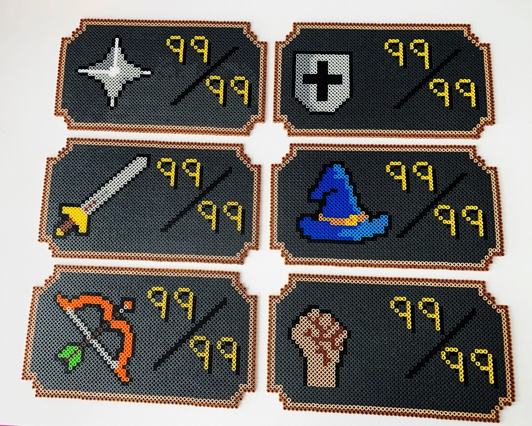 Old School Runescape Level 99 Perler Bead Wall Hanging Plaques - Etsy