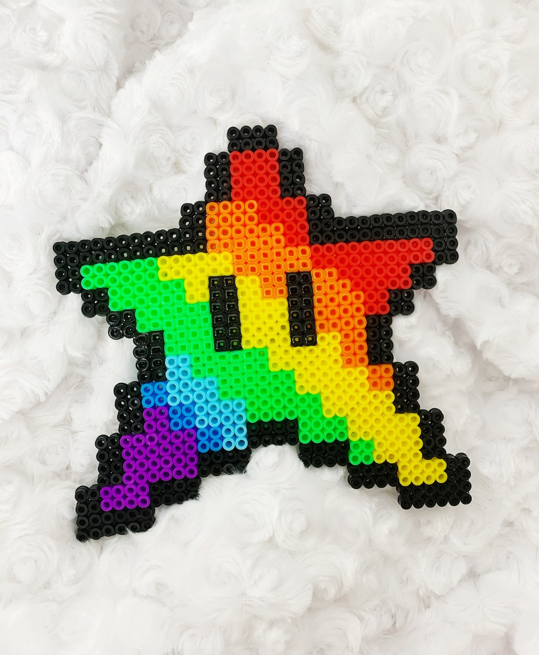 Rainbow Super Mario Star Perler Bead Art Piece/sprite - Etsy Canada