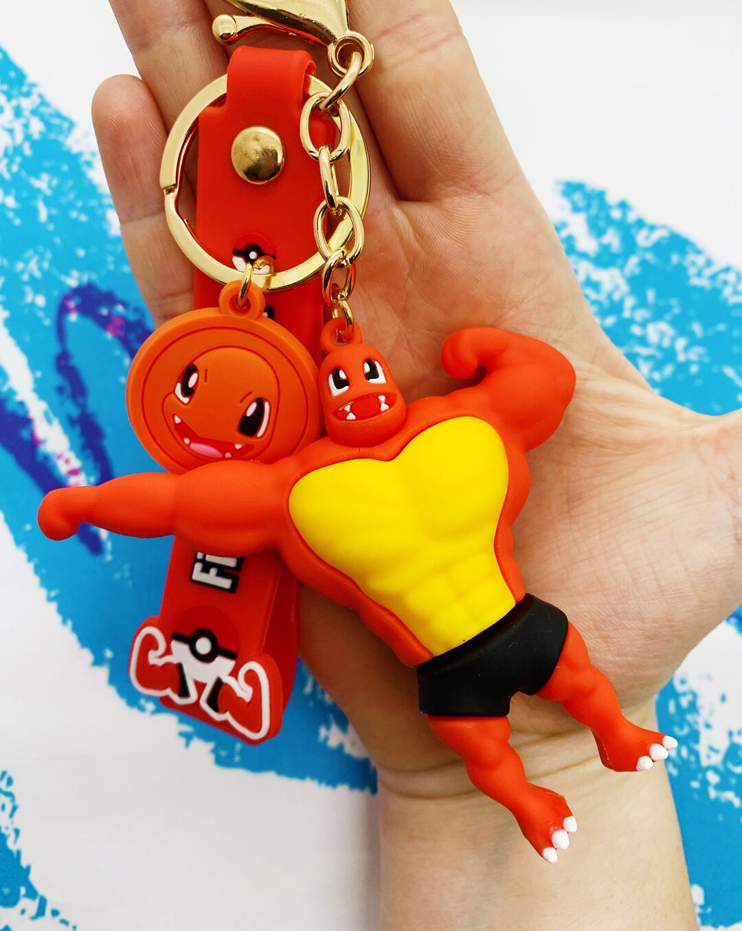 Buff AF Pokémon Keychains (charmander) - Etsy