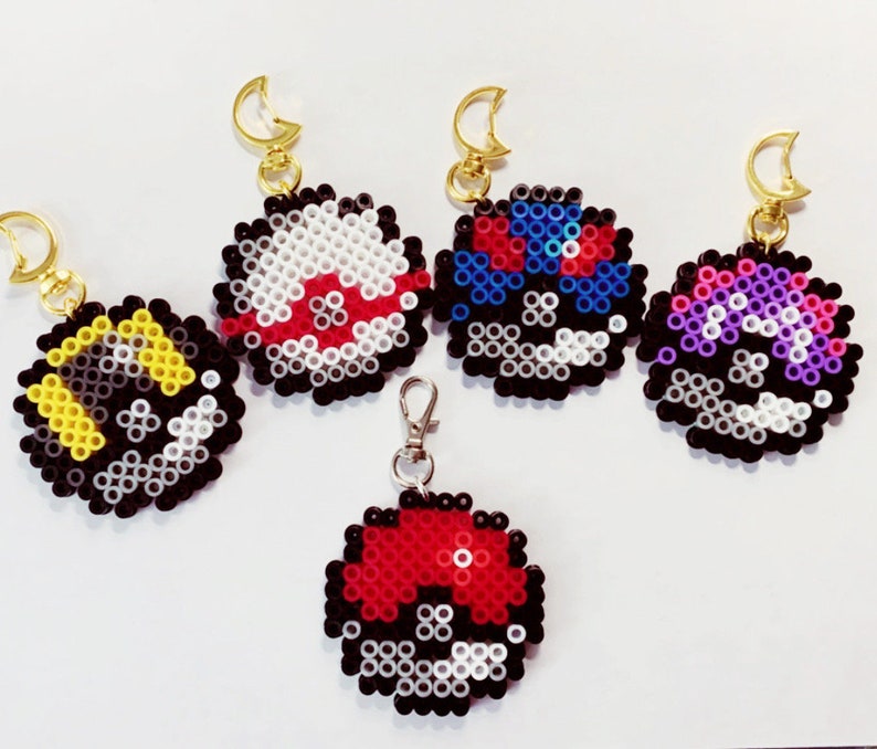 Pokémon Pokèball Perler Bead Keychains - Etsy