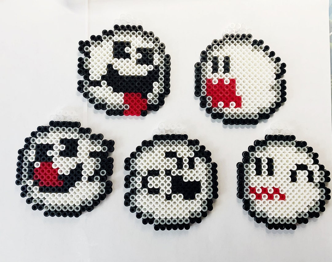 Mario Bros Super Mario Boos Ghost/silly Boo Perler Keychains - Etsy