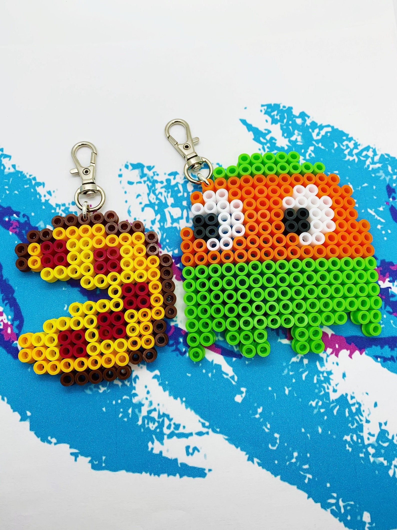Teenage Mutant Pac-man Perler Bead Keychains - Etsy
