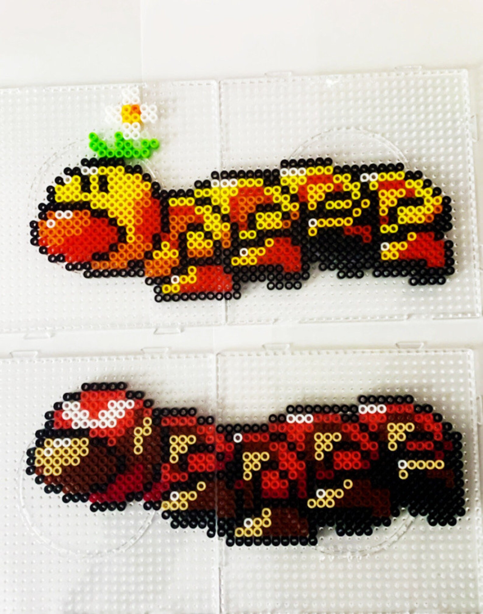 Original Wiggler and Angry Wiggler Perler Bead Art Wall Hangings ...