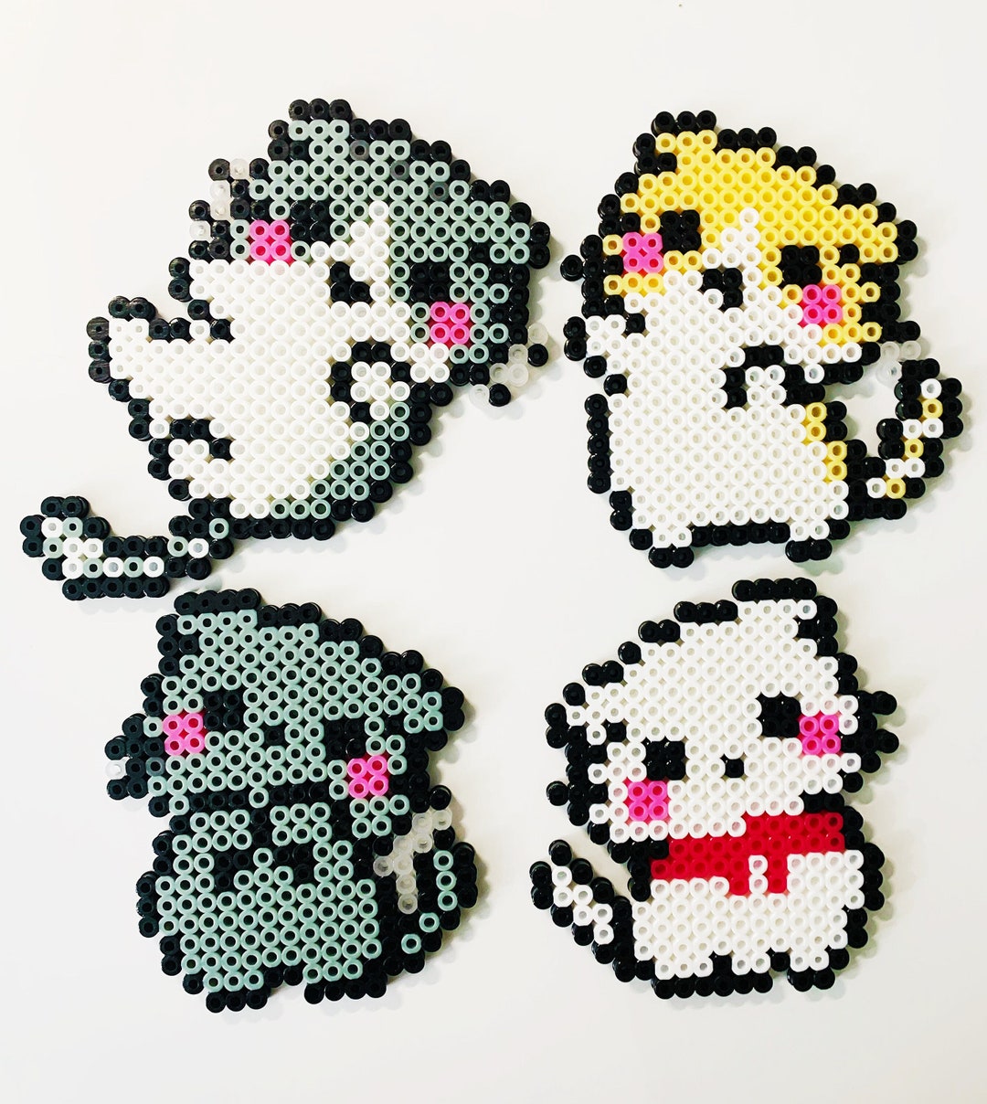Kawaii Anime Kitten Perler Bead Perler Bead Wall Hanging Sprite - Etsy