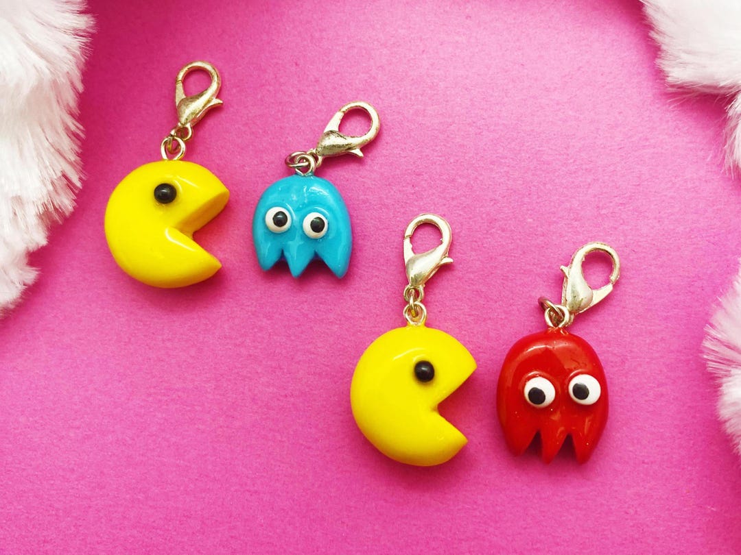 Pac-man and Ghost Polymer Clay Charms - Etsy