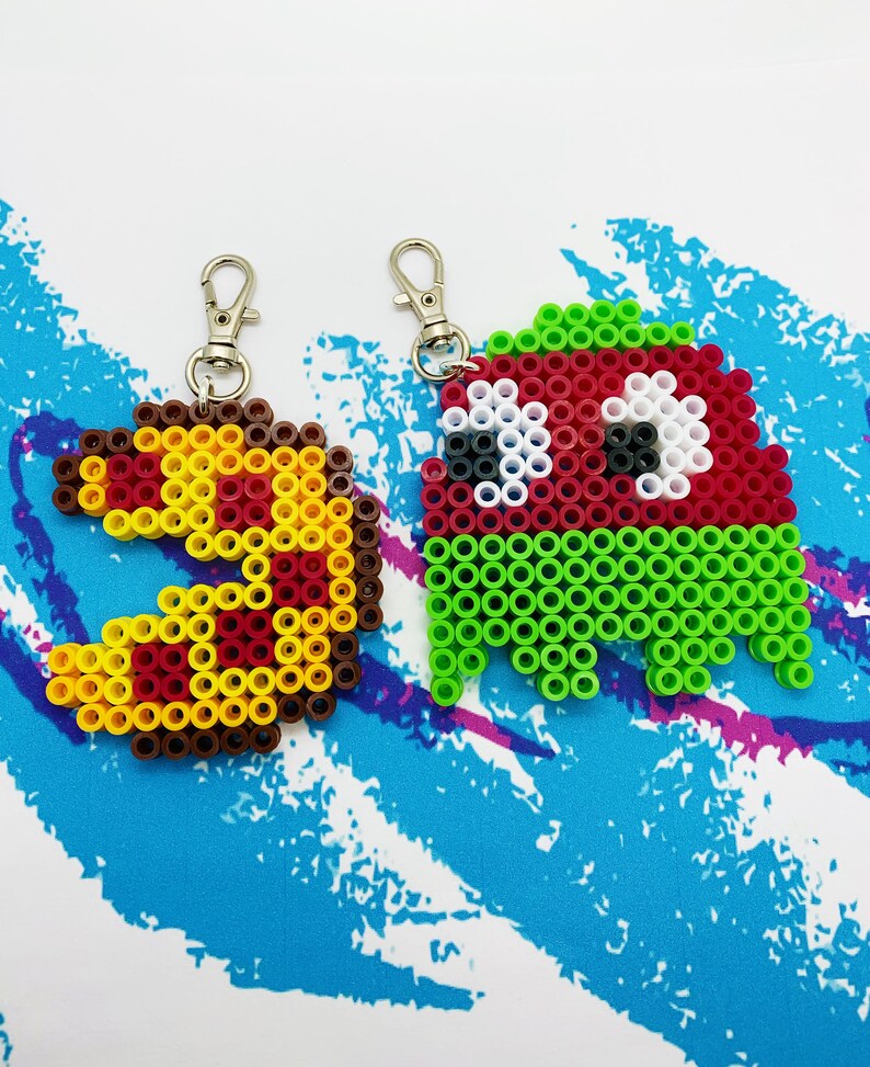 Teenage Mutant Pac-man Perler Bead Keychains - Etsy