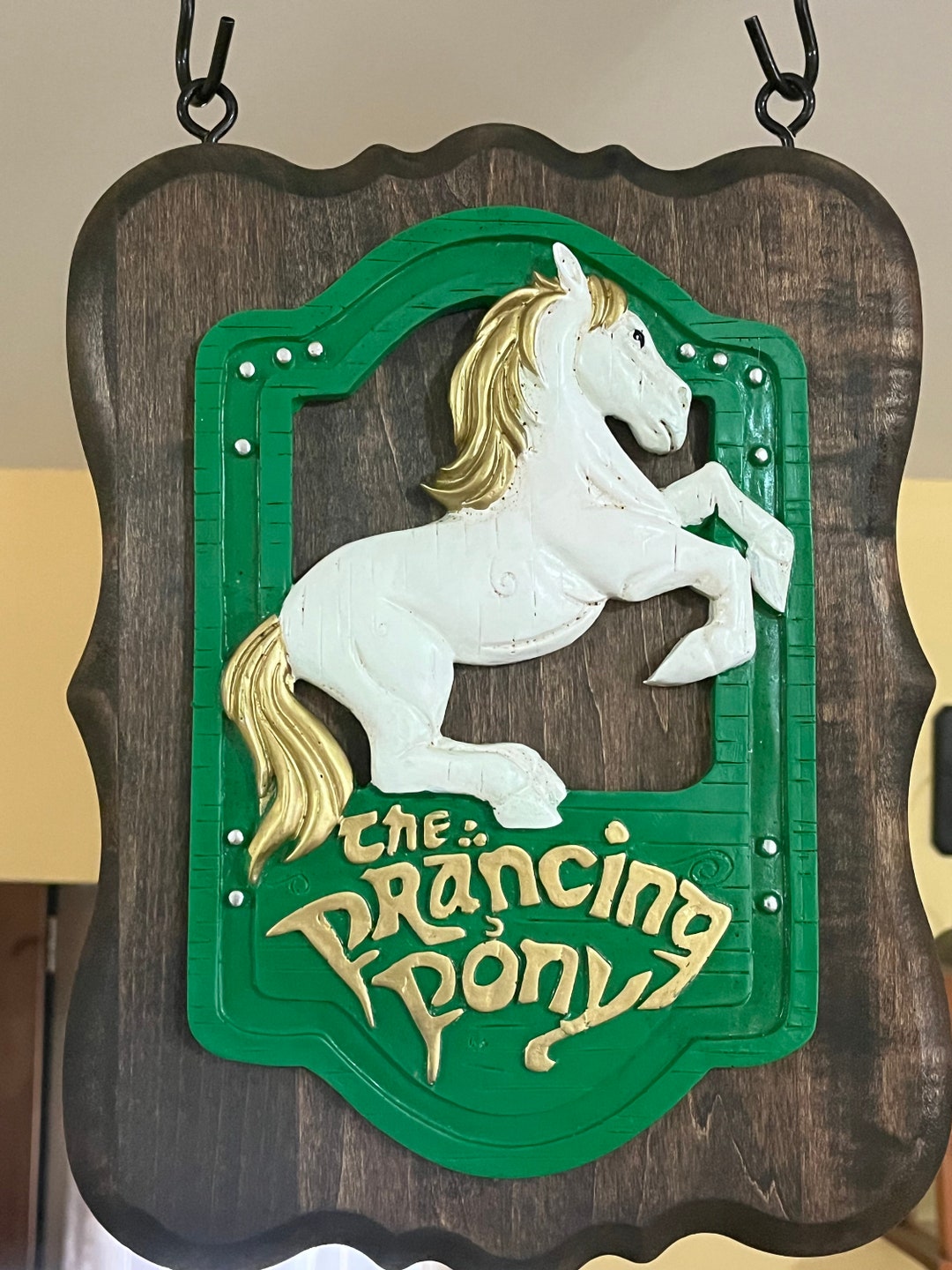 The Prancing Pony Tavern Sign With Hanging Bracket - Etsy