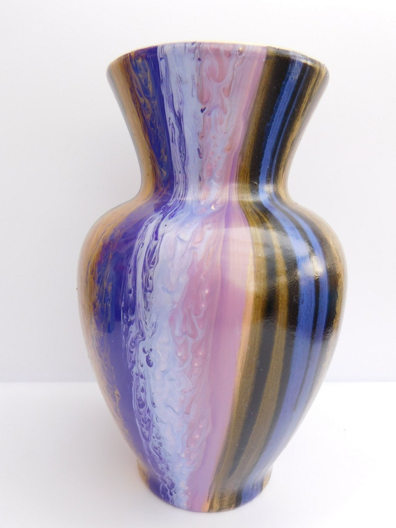 Colour Variety Ceramic Medium Vase. Hand Painted Modern Art - Etsy UK