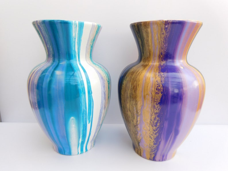 Colour Variety Ceramic Medium Vase. Hand Painted Modern Art - Etsy UK