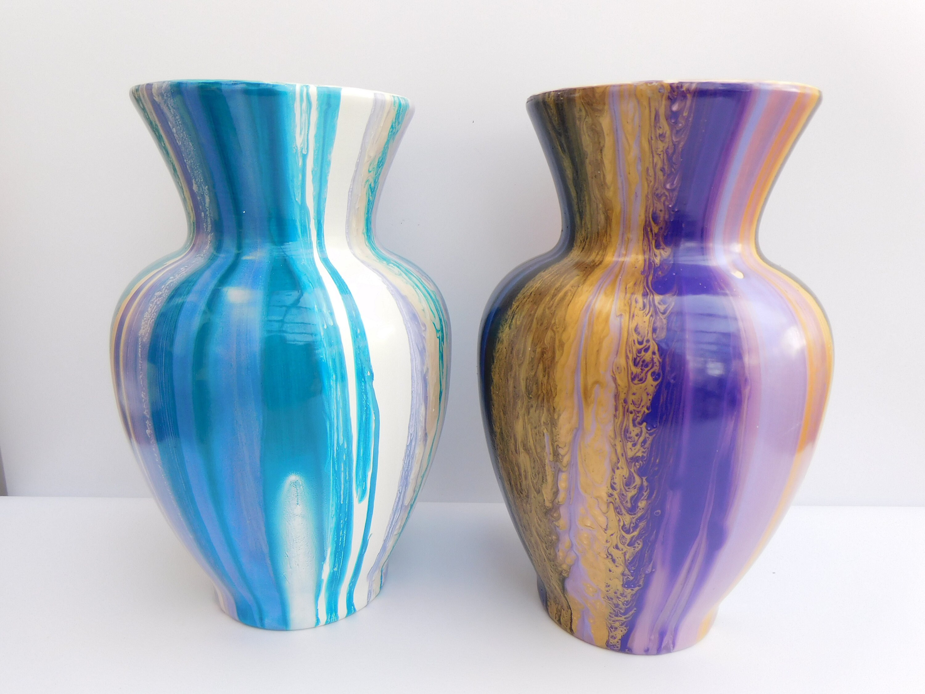 Colour Variety Ceramic Medium Vase. Hand Painted Modern Art - Etsy UK