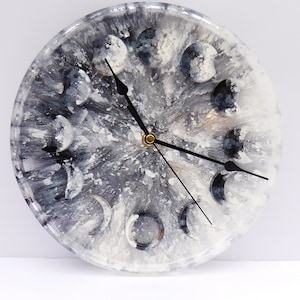 Moon Phase Original Wall Clock, 24.5cm, Resin Wall Clock, Silent Clock ...