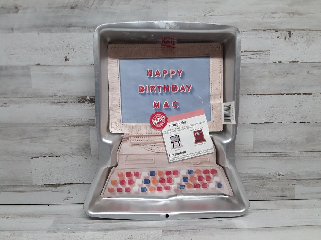 Happy Birthday Mac Personal Computer Wilton Cake Pan, Mold Crispy ...